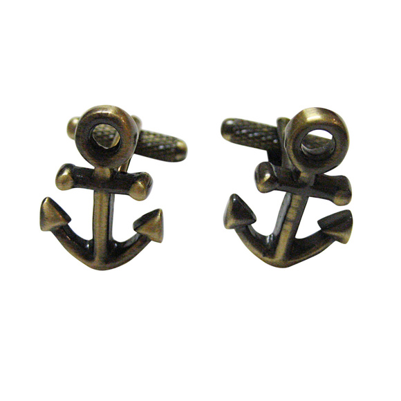 Kiola Designs | Accessories | Brass Toned Nautical Anchor Cufflinks ...